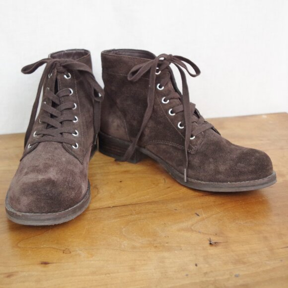 Sam Edelman | Shoes | Sam Edelman Brown Suede Leather Lace Up Ankle ...